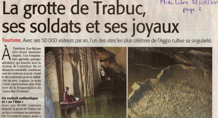 Midi Libre- 2019 – Grotte de Trabuc